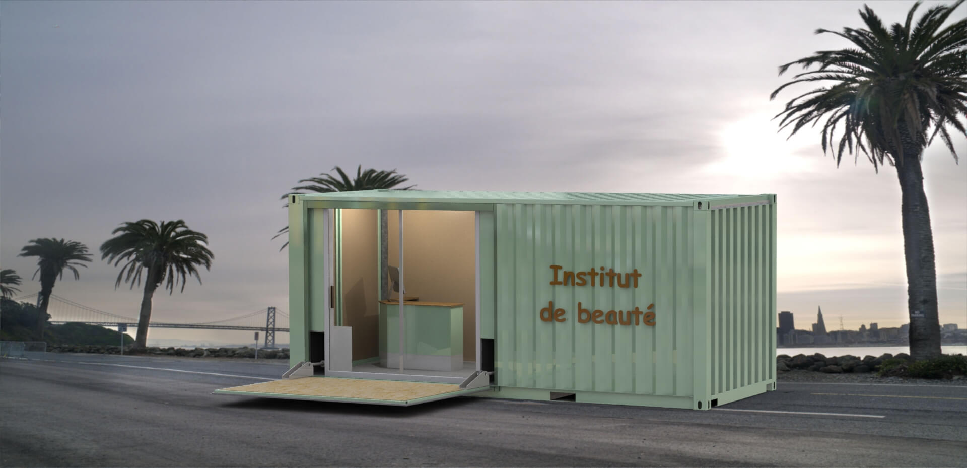 Container Institut de beauté - Hedimag fabricant de commerce mobile